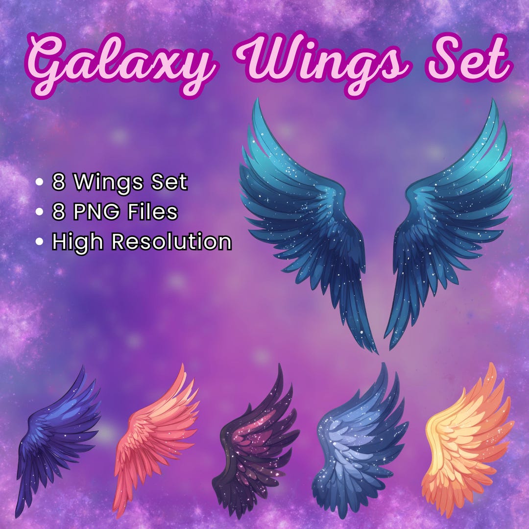 Vtuber Galaxy Wings Vtuber Asset Stream Decoration Transparent Twitch ...