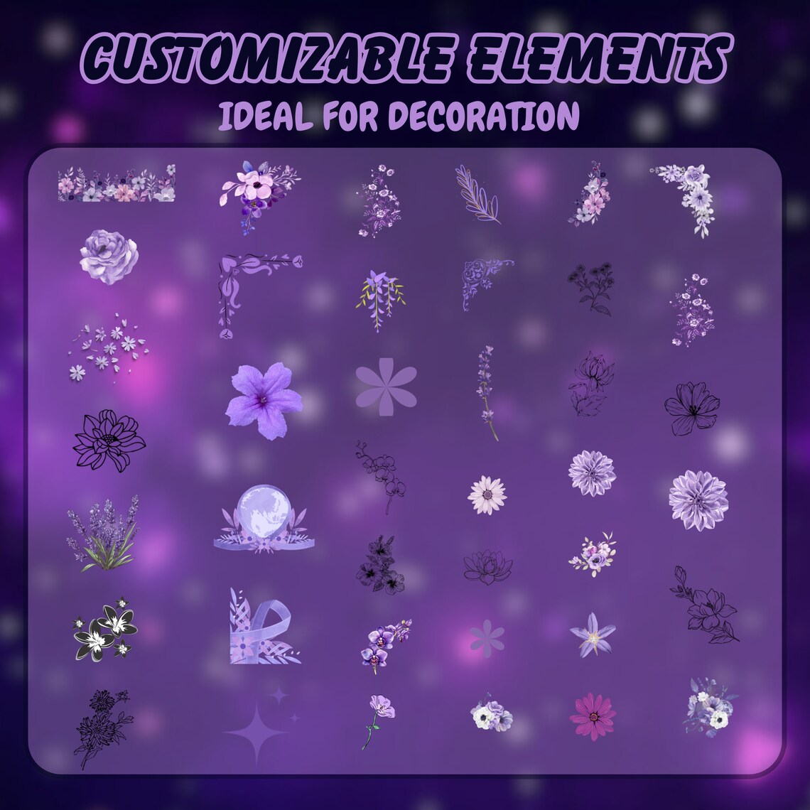 Midnight Cottage Core Stream Overlay, Animated Stream Pack, Vtuber ...