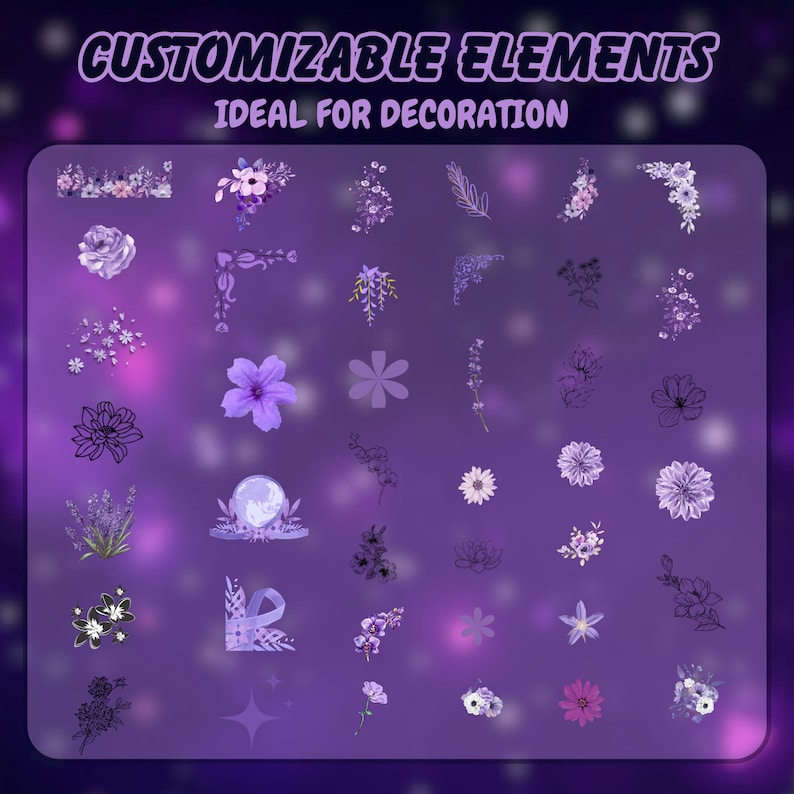 Midnight Cottage Core Stream Overlay, Animated Stream Pack, Vtuber ...