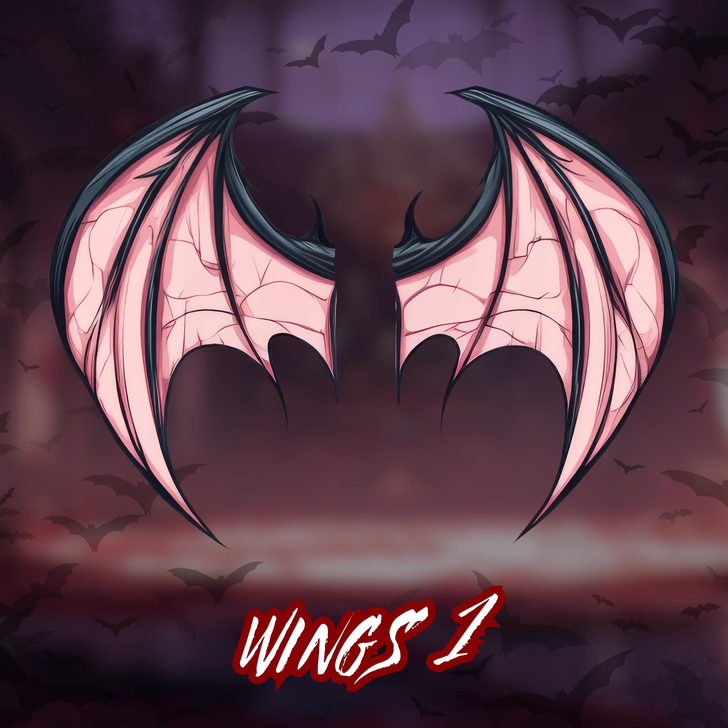 Vtuber Vampire Wings: Transparent Twitch Stream Asset (digital Download ...