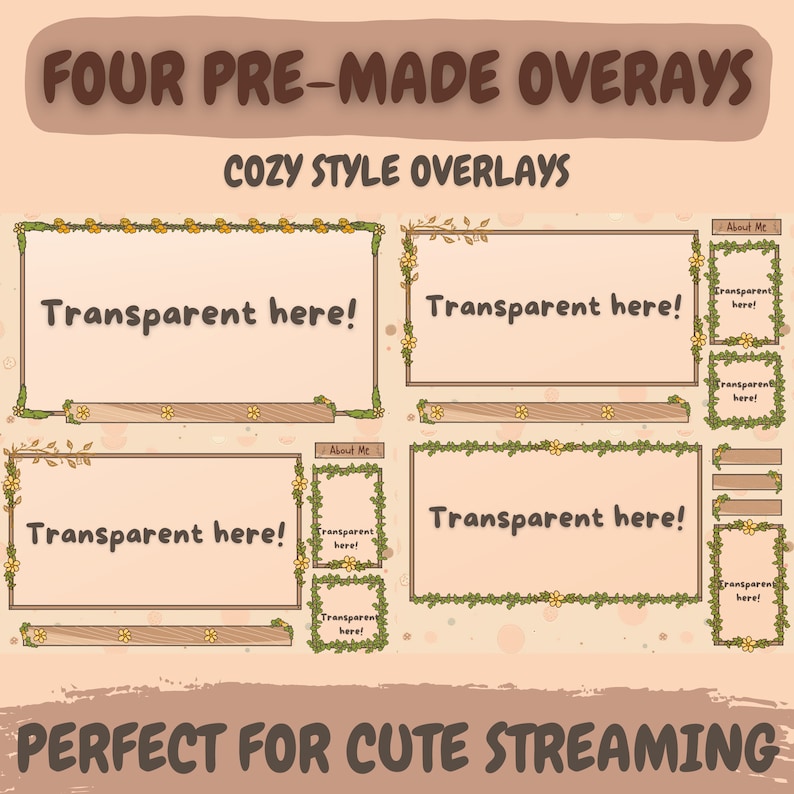 Twitch Overlay - Cottage Core Theme Vtuber Overlay for Twitch Stream ...