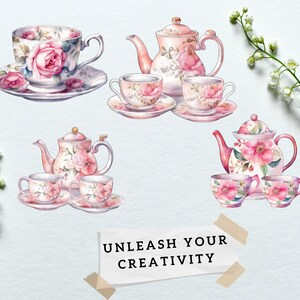 Watercolor Teacup Clipart Watercolor Teapot Set Vintage Teacup PNG Tea ...