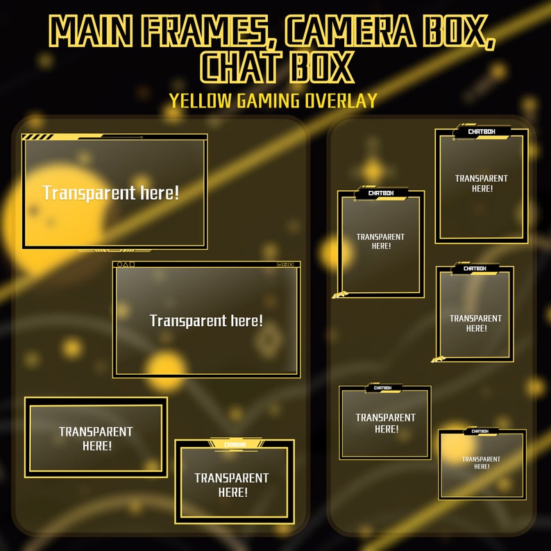 Yellow Gaming Twitch Stream Overlay Package: Animated Streamer Pack - Etsy