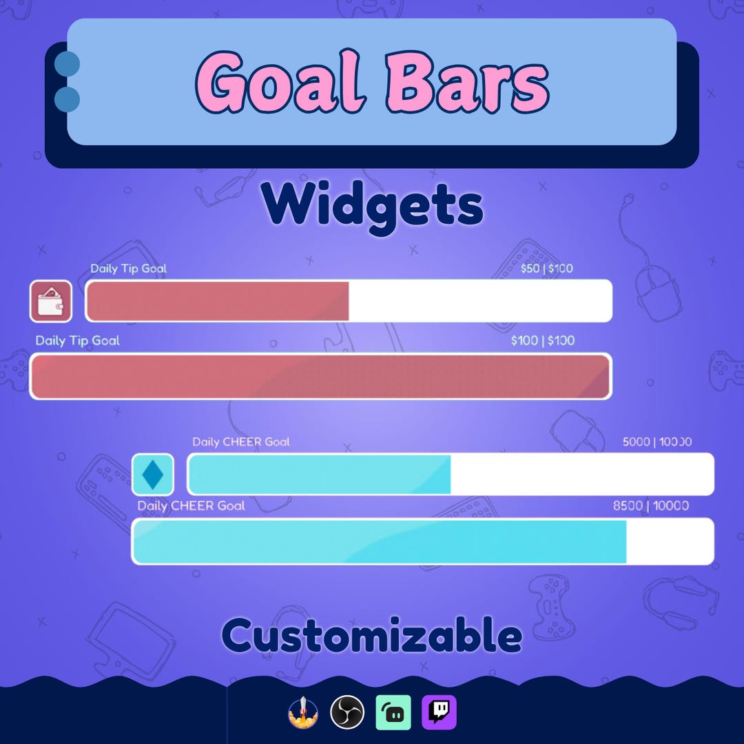 Goal Bar Widget - Customizable Widget for Twitch/youtube/kick Stream ...