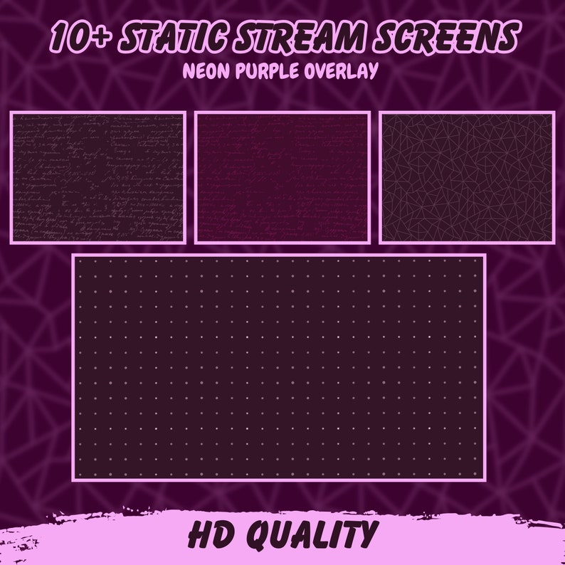 Animated Purple Neon Twitch Overlay, Stream Overlay , Stream Screens ...