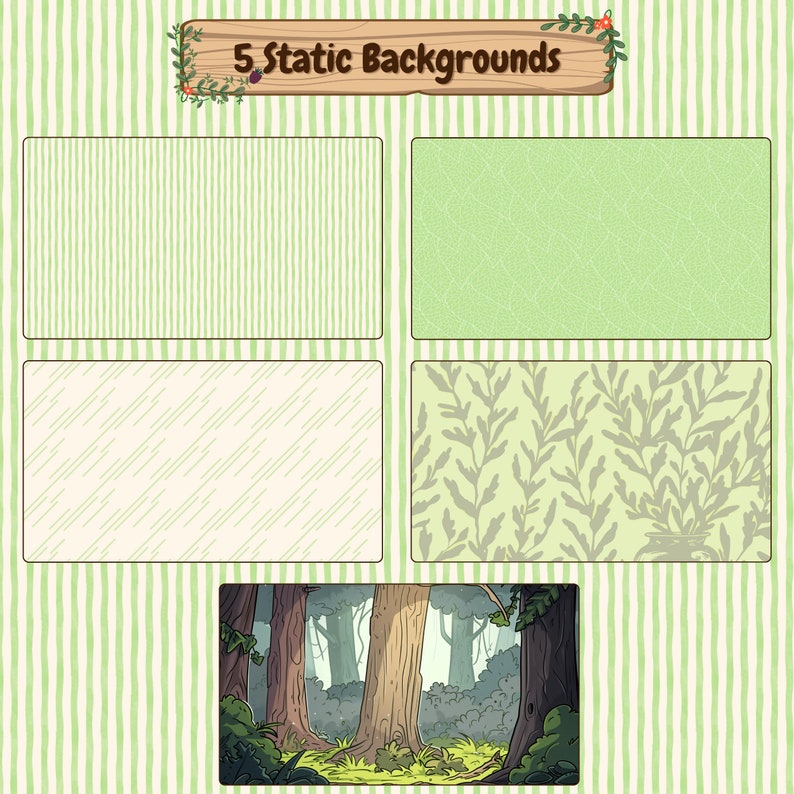 Forest Twitch Overlay Package Animated Stream Overlay Twitch Alerts ...