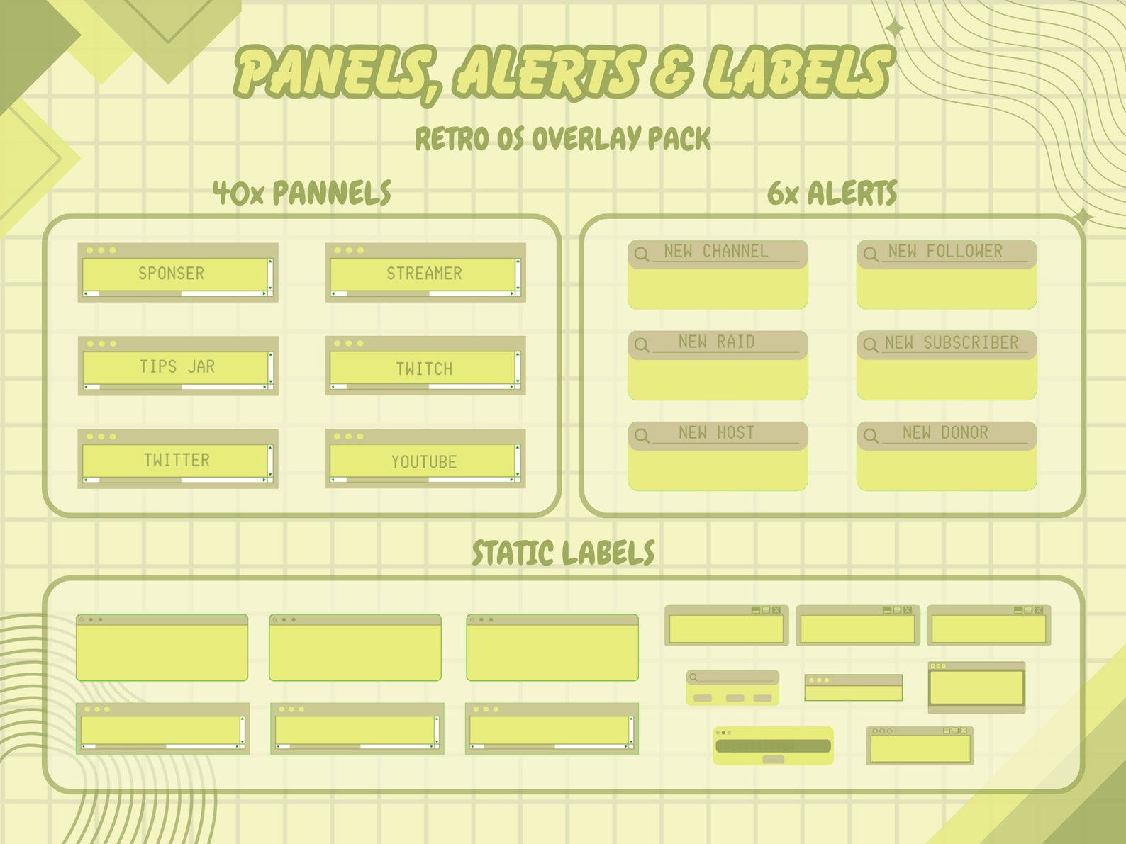 Lofi Animated Window Twitch Overlay Stream Package - Cozy Yellow ...