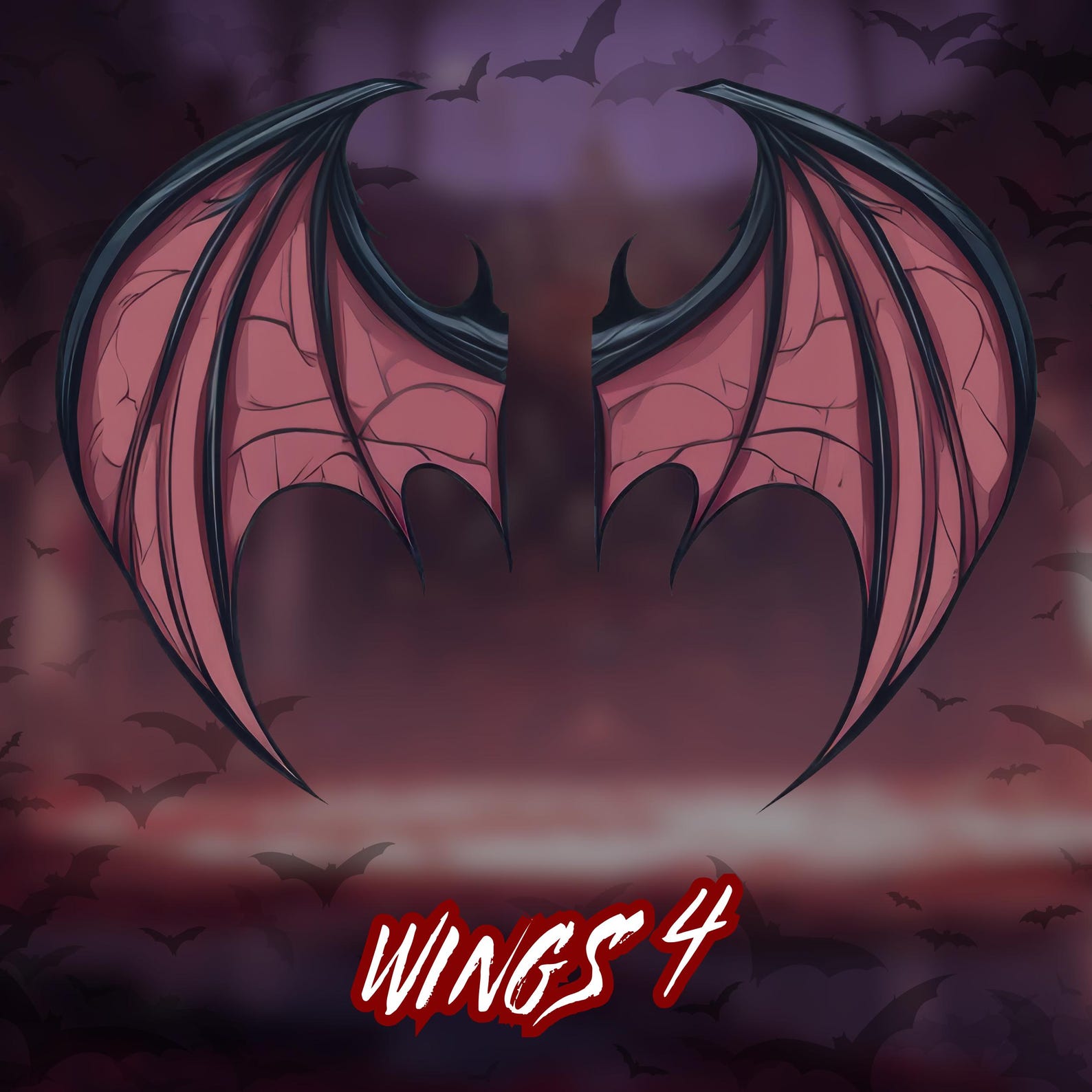 Vtuber Vampire Wings: Transparent Twitch Stream Asset (digital Download ...