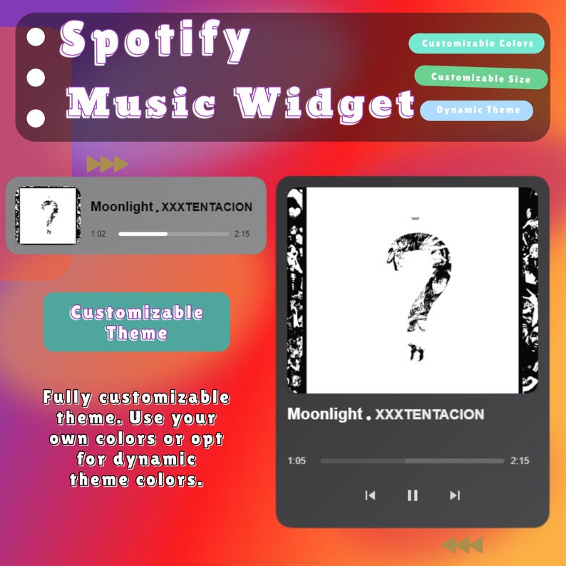 Customizable Music Widget for Stream: Animated Stream Overlay (digital ...