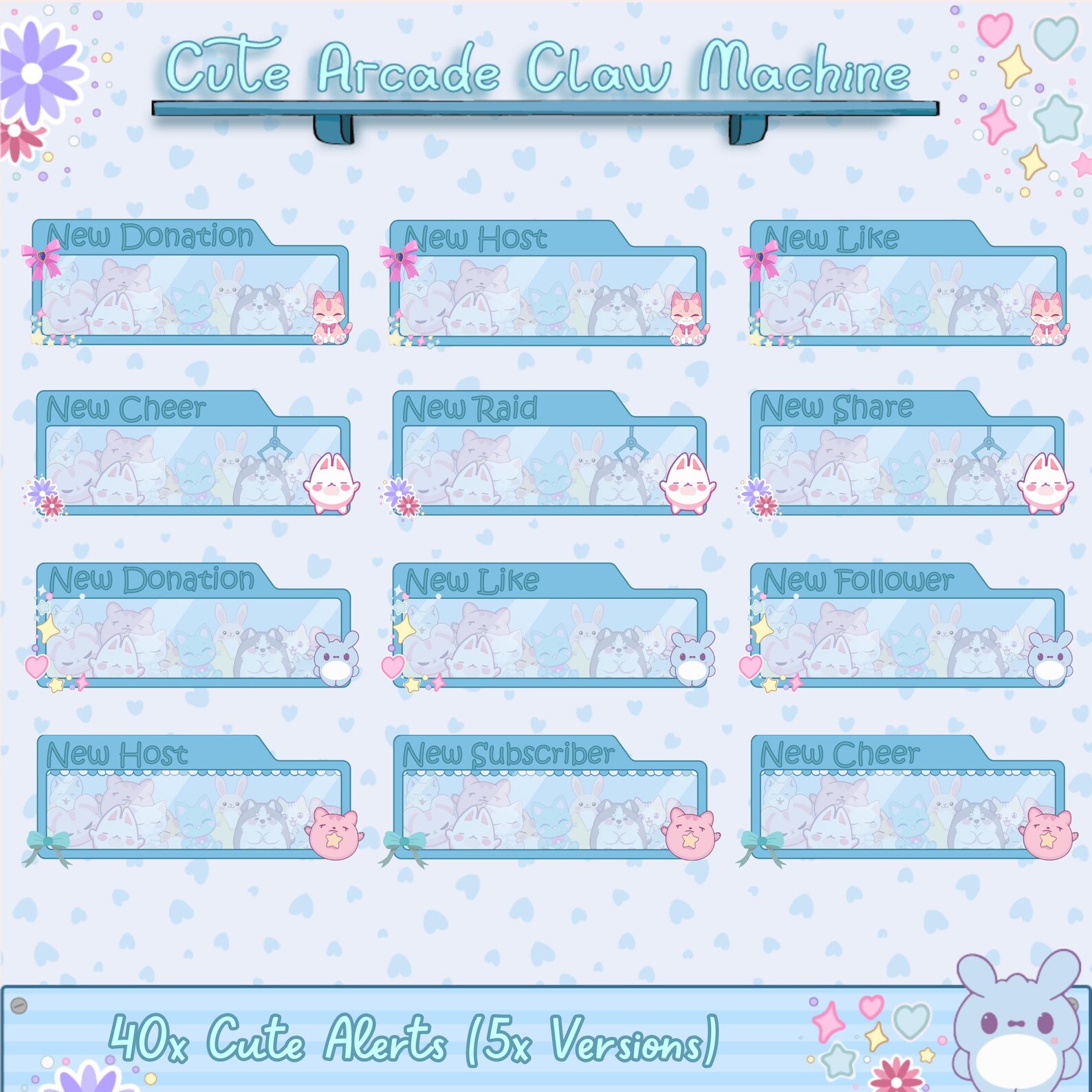 Cute Arcade Claws Machine Twitch Overlay for Twitch Stream Package ...