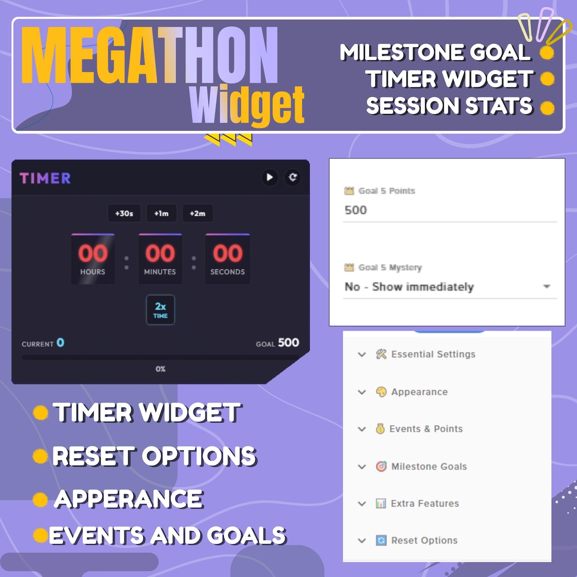Megathon Timer Widget: Streamelements Twitch/youtube (digital Download ...