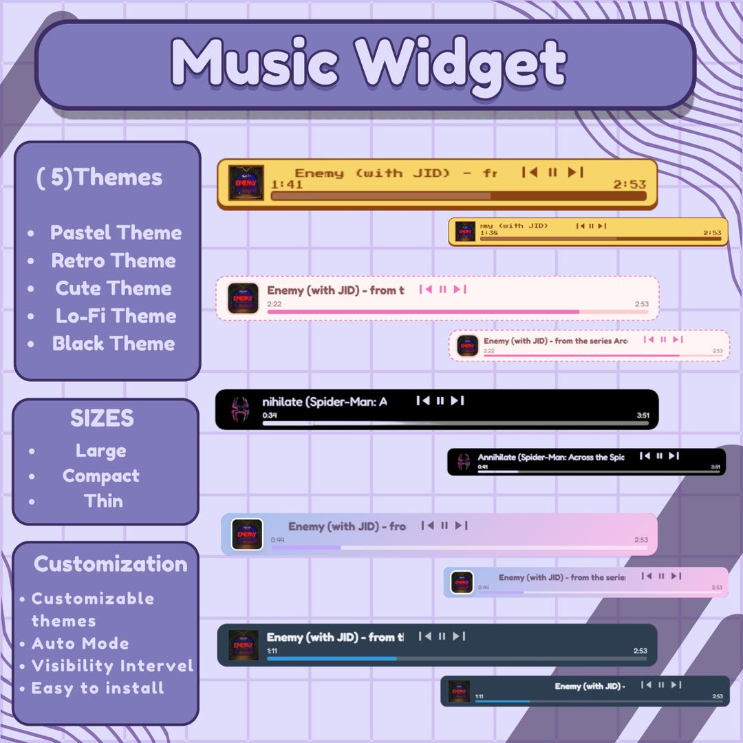 Spotify Music Widget for Streamelements: Stream Overlay for Twitch ...