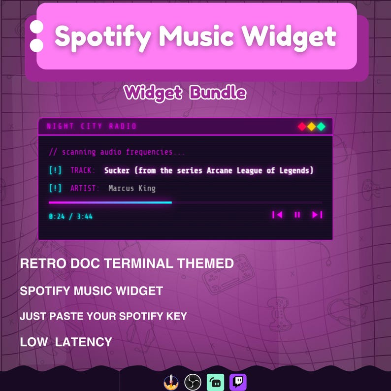 Cyberpunk Widget Bundle - Date & Time Widget Goalbar Widget for Twitch ...