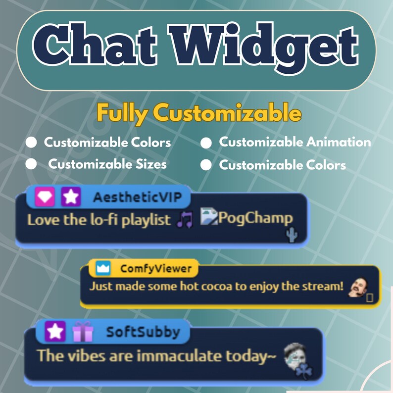 Chat Widget - Lofi Chat Widget Customizable for Twitch/youtube/kick ...