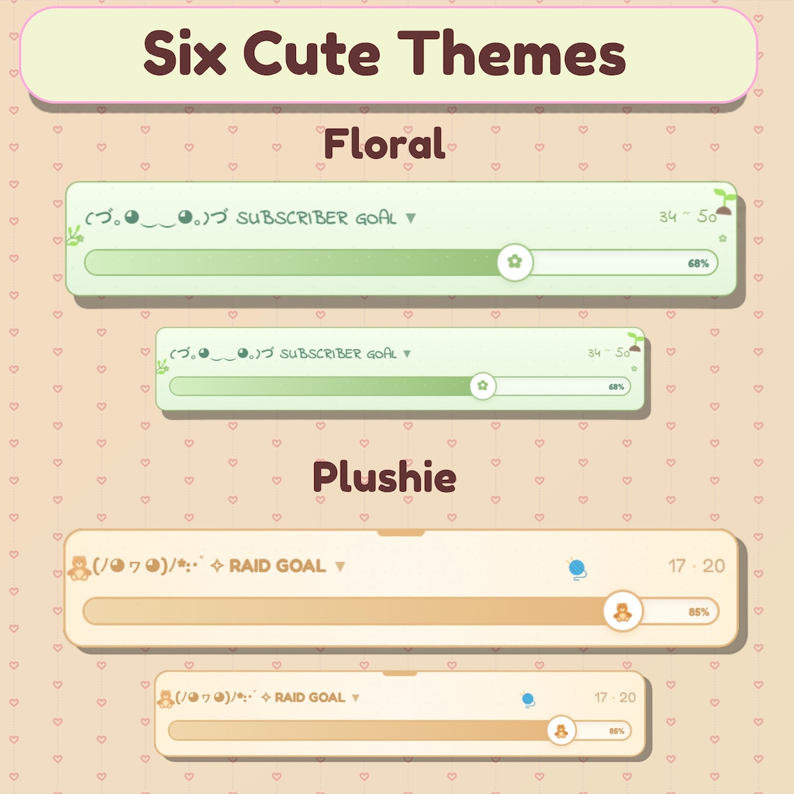 Cute Twitch Goal Widget – Customizable Stream Overlay (digital Download ...