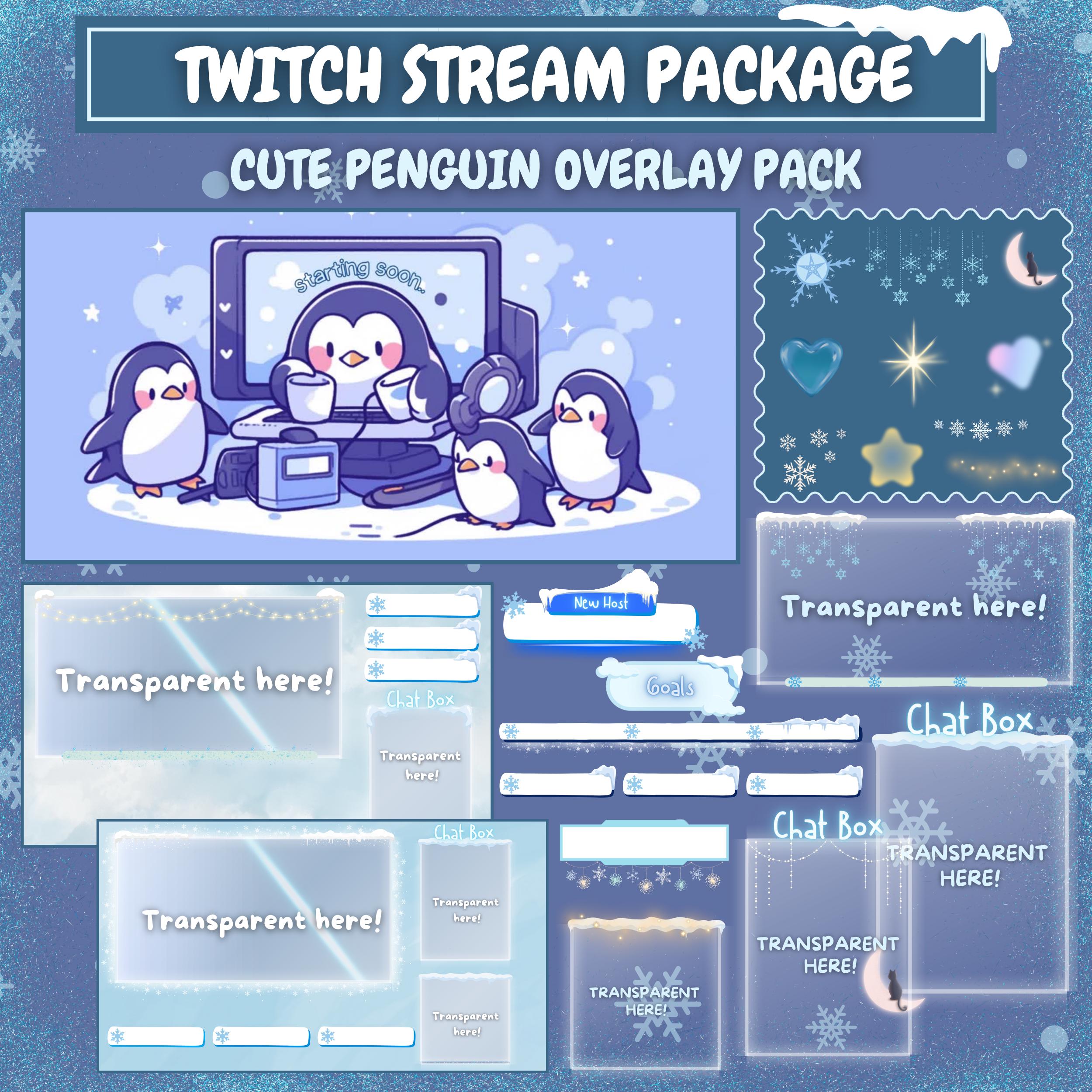 Winter Penguin Twitch Overlay Package: Animated Stream Screens - Etsy