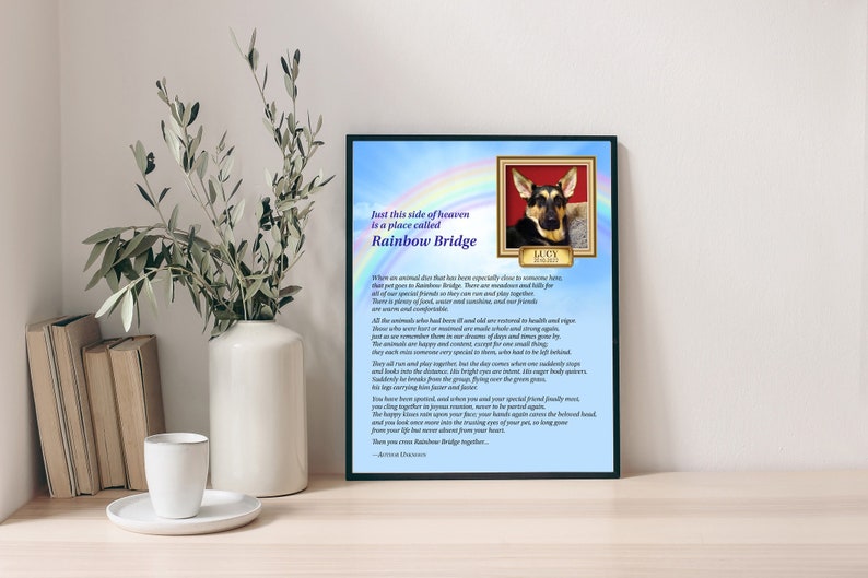 Rainbow Bridge Pet Memorial - Etsy