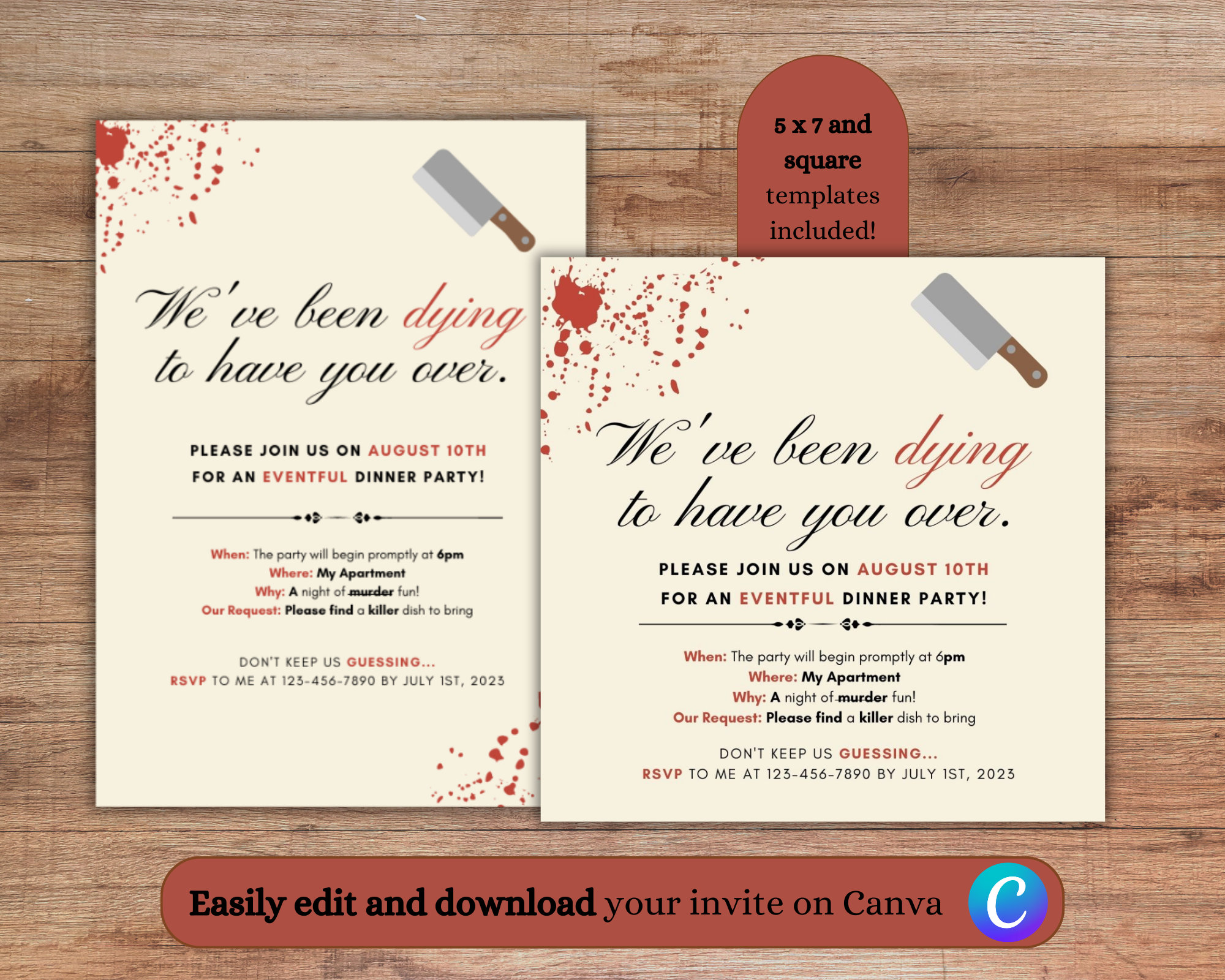 Murder Mystery Dinner Party Digital Invite Customizable Punny Party ...