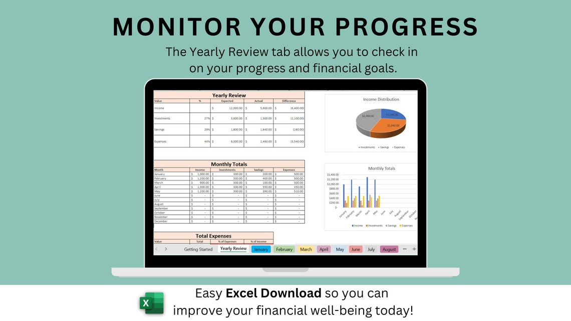 Monthly Budget Tracker | Excel Template Download | Plan for Expenses ...