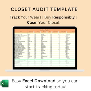 Closet Audit | Excel Template Digital Download | Track Your Closet ...