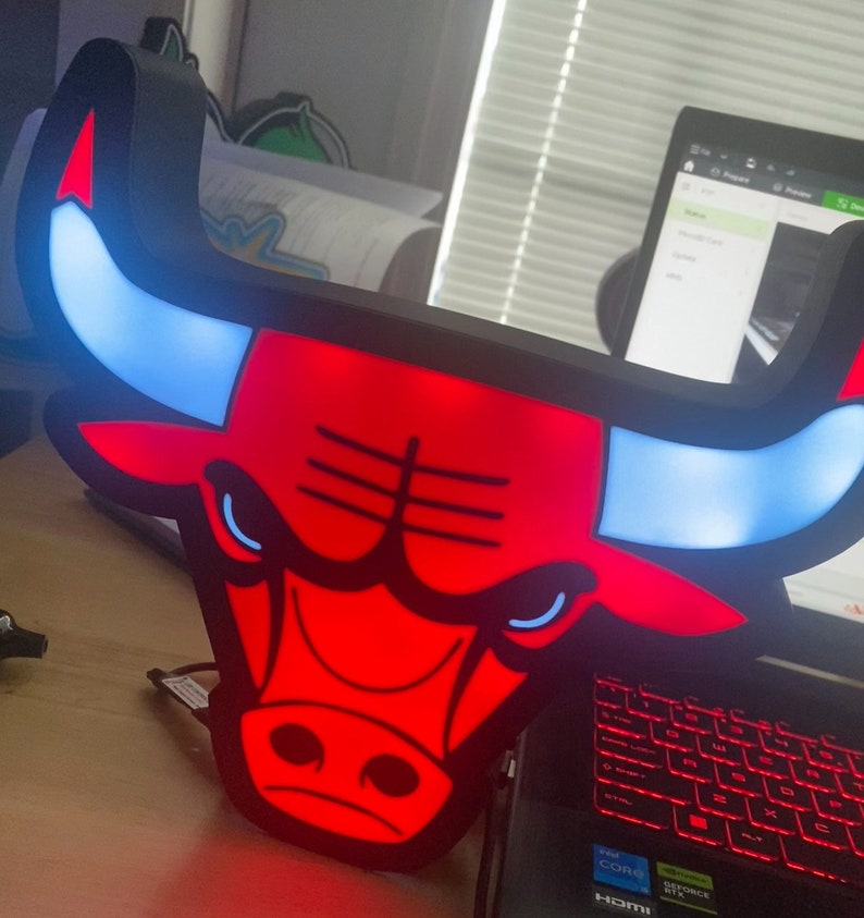 Chicago Bulls Light Box - Etsy