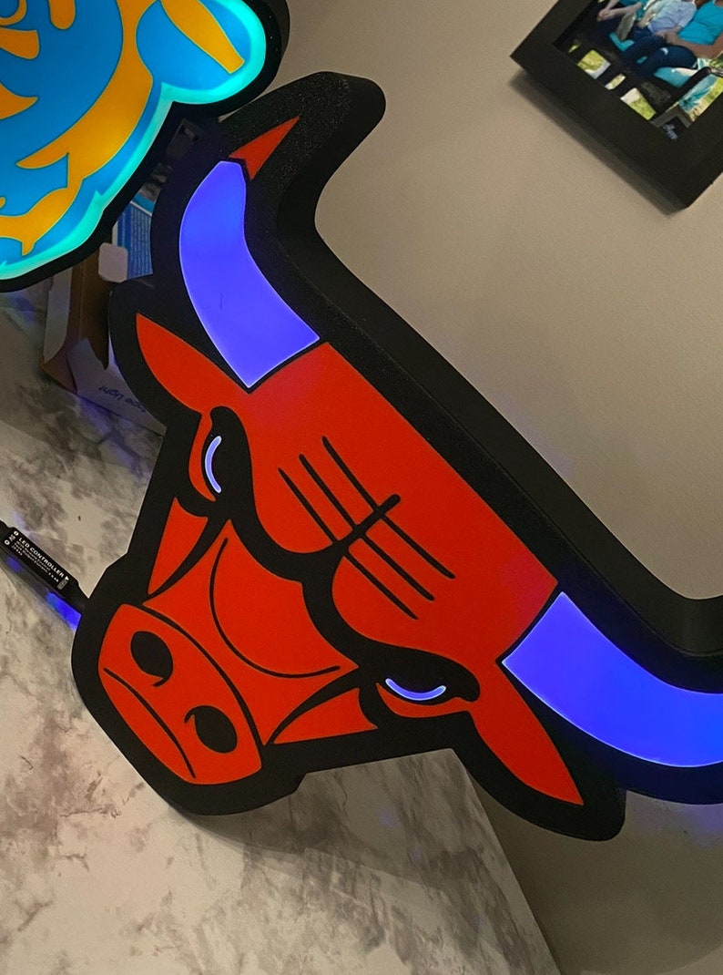 Chicago Bulls Light Box - Etsy