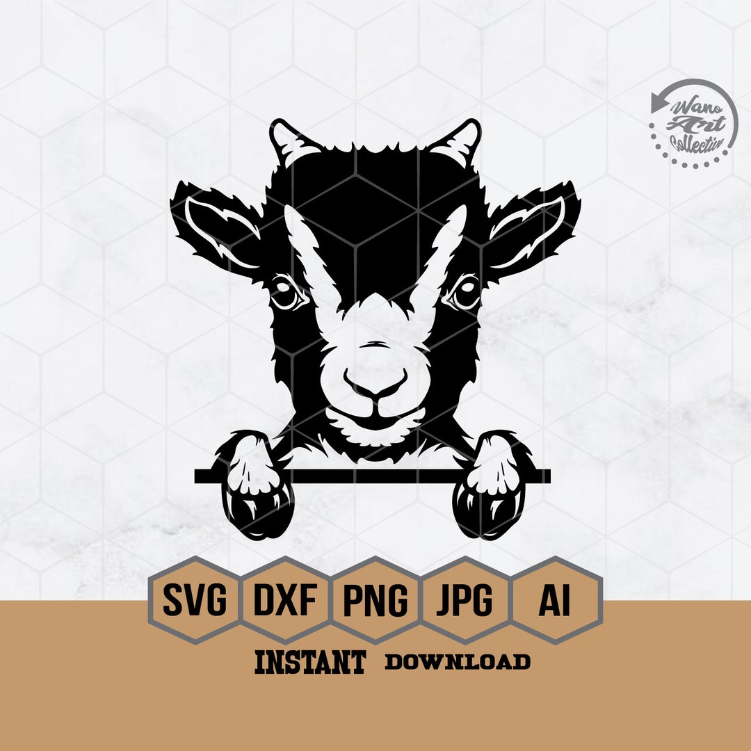 Baby Goat Peeking Svg | Baby Goat Svg | Cute Goat Svg | Peeking A Boo ...