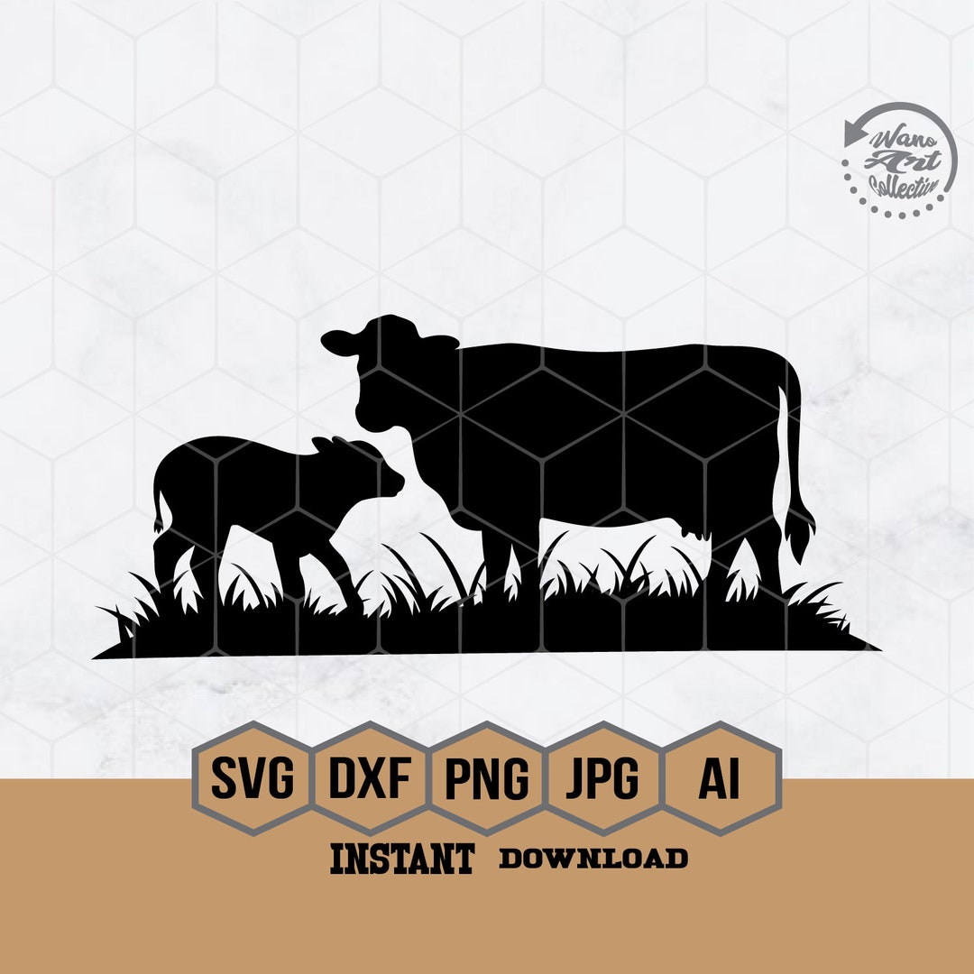 Cow SVG File | Cow and Calf Svg | Cow Svg | Calf Svg | Baby Cow Svg ...