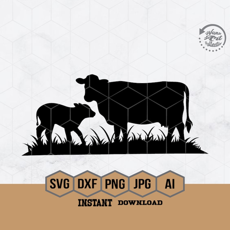 Cow SVG File Cow and Calf Svg Cow Svg Calf Svg Baby Cow Svg Farmlife ...