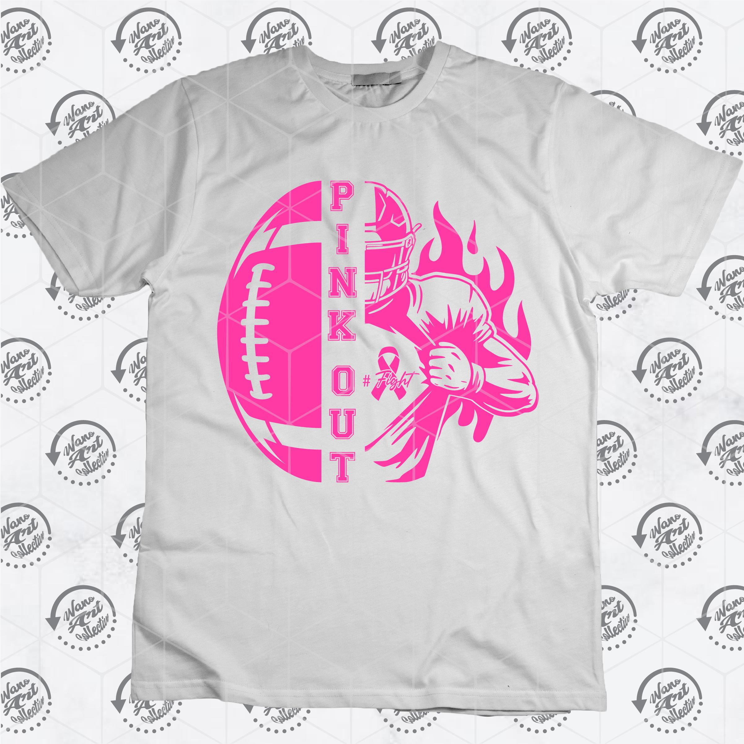 Pink Out Football Svg | Fight Cancer Pink Ribbon Svg | Pink Out Svg ...