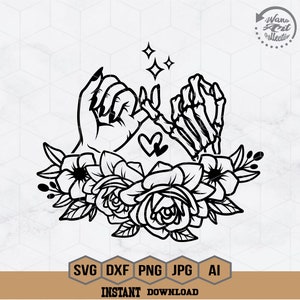 Pinky Promise Svg | Till Death Svg | Floral Hand Svg | Skeleton Hand ...