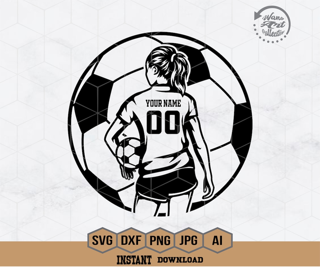 Personalized Name Svg | Soccer Girl Player Svg | Soccer Player Svg ...