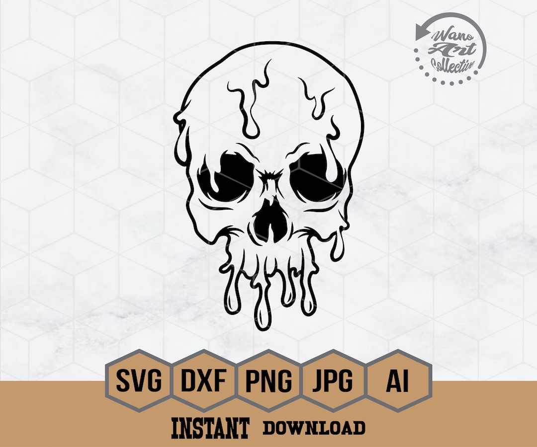 Dripping Skull SVG, Skeleton SVG, Gothic Svg, Skeleton Skull SVG, Human ...