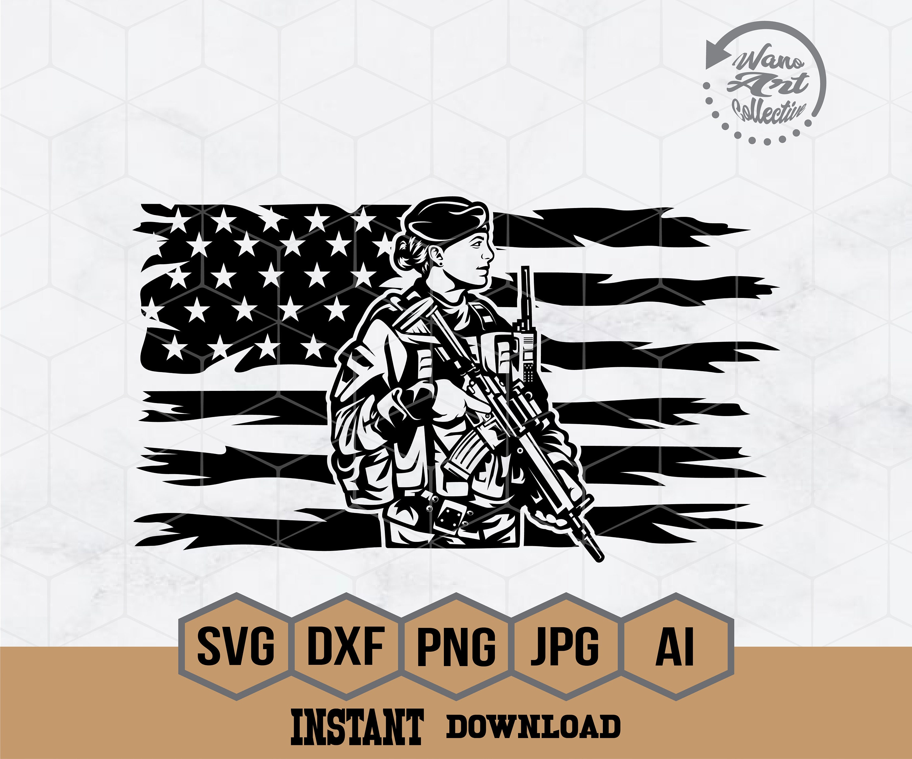 US Female Soldier Svg Female American Soldier Svg US Military Svg Mom ...