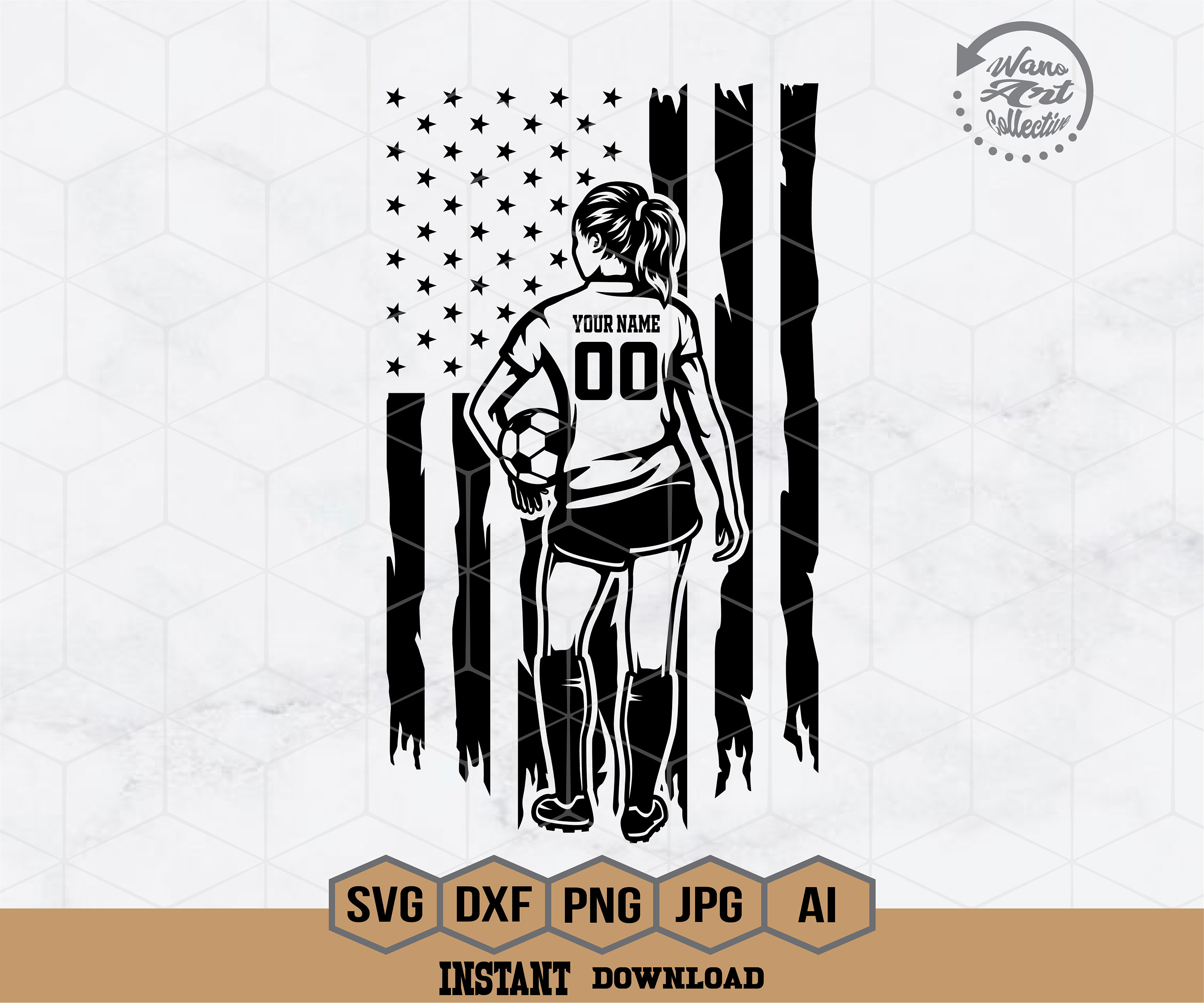 US Soccer Girl Svg Personalized Name Svg Soccer Team Svg Soccer Svg ...