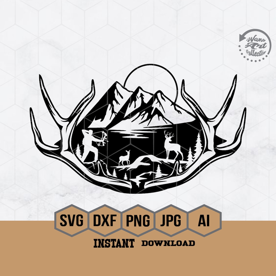 Deer Hunter Svg Deer Antler Svg Deer Hunting Svg Outdoor - Etsy