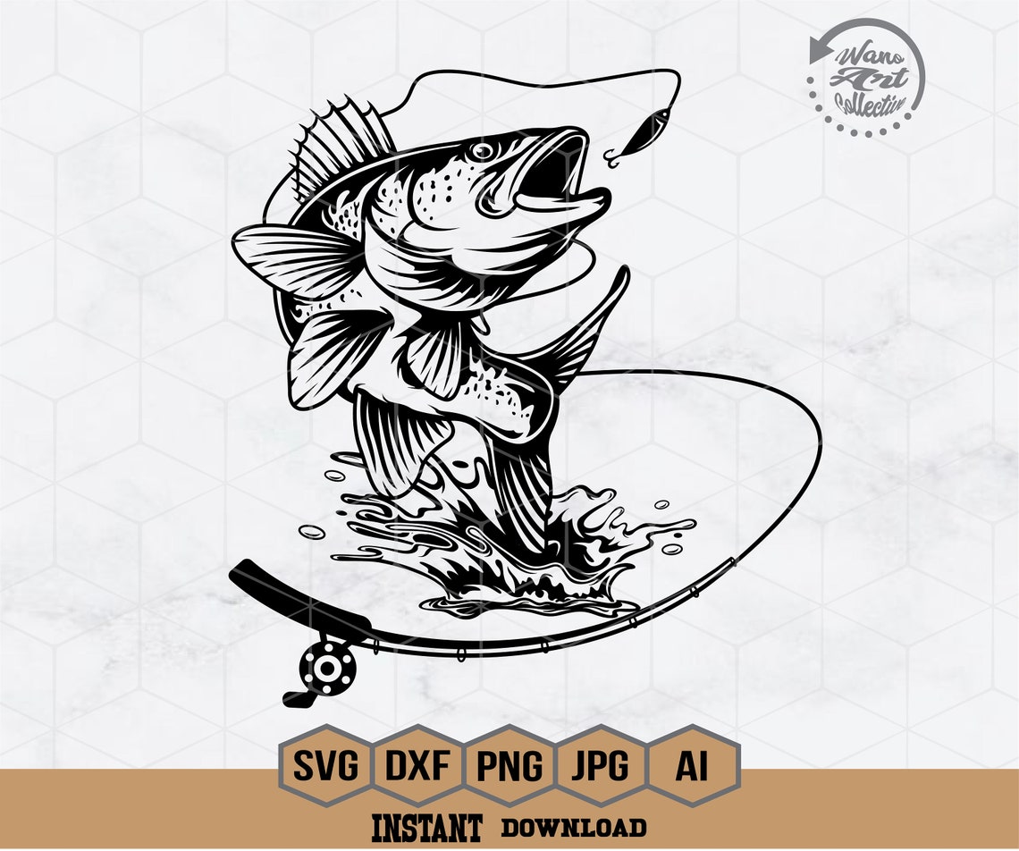 Walleye Fish Svg Walleye Fishing Svg Freshwater Fishing Cutfile Angler ...