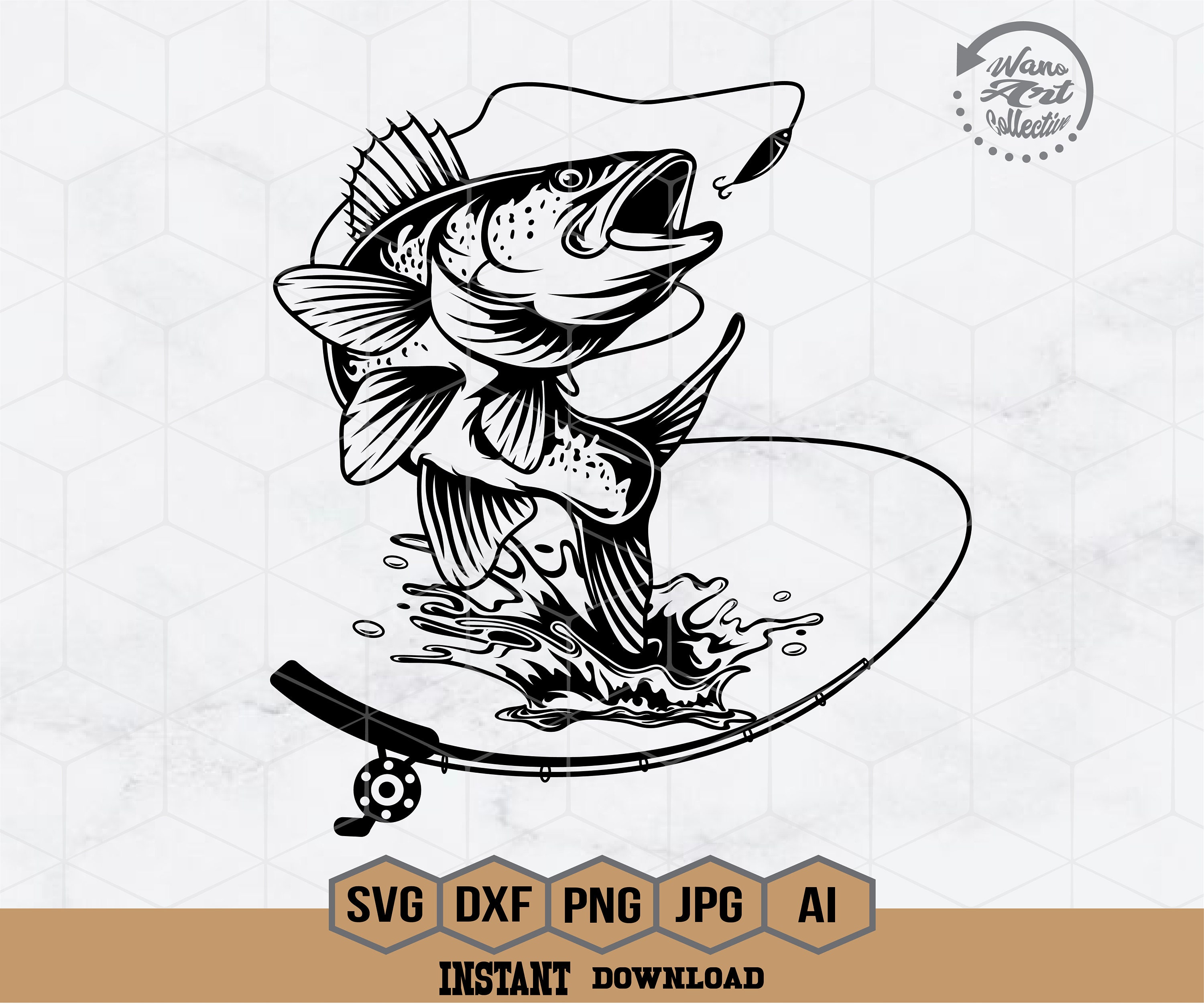 Walleye Fish Svg Walleye Fishing Svg Freshwater Fishing Cutfile Angler ...