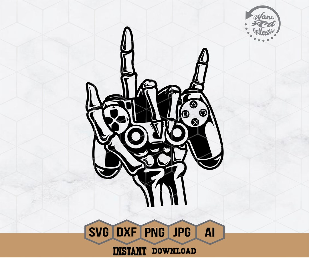 Gamer Skeleton Svg | Skeleton Hand Gamer Svg | Gaming Svg | Gamer Svg ...