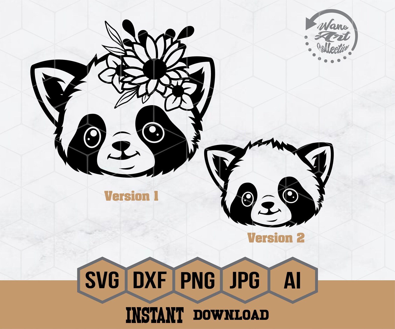 Floral Red Panda Svg Red Panda Svg Cute Animal Svg Cute - Etsy