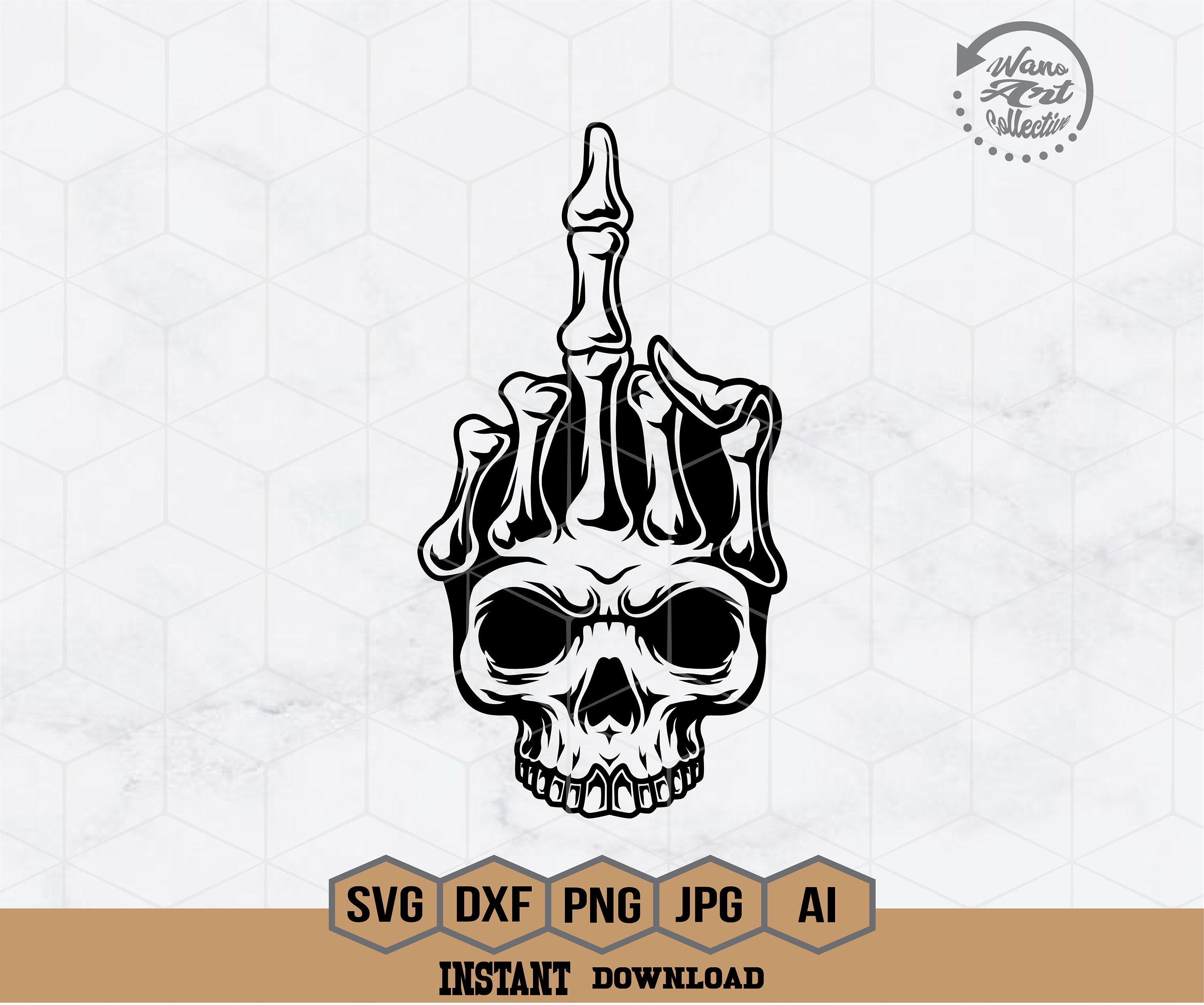 Skull Middle Finger Svg Skull Svg Skeleton Svg Skull Clipart Skull Cut ...