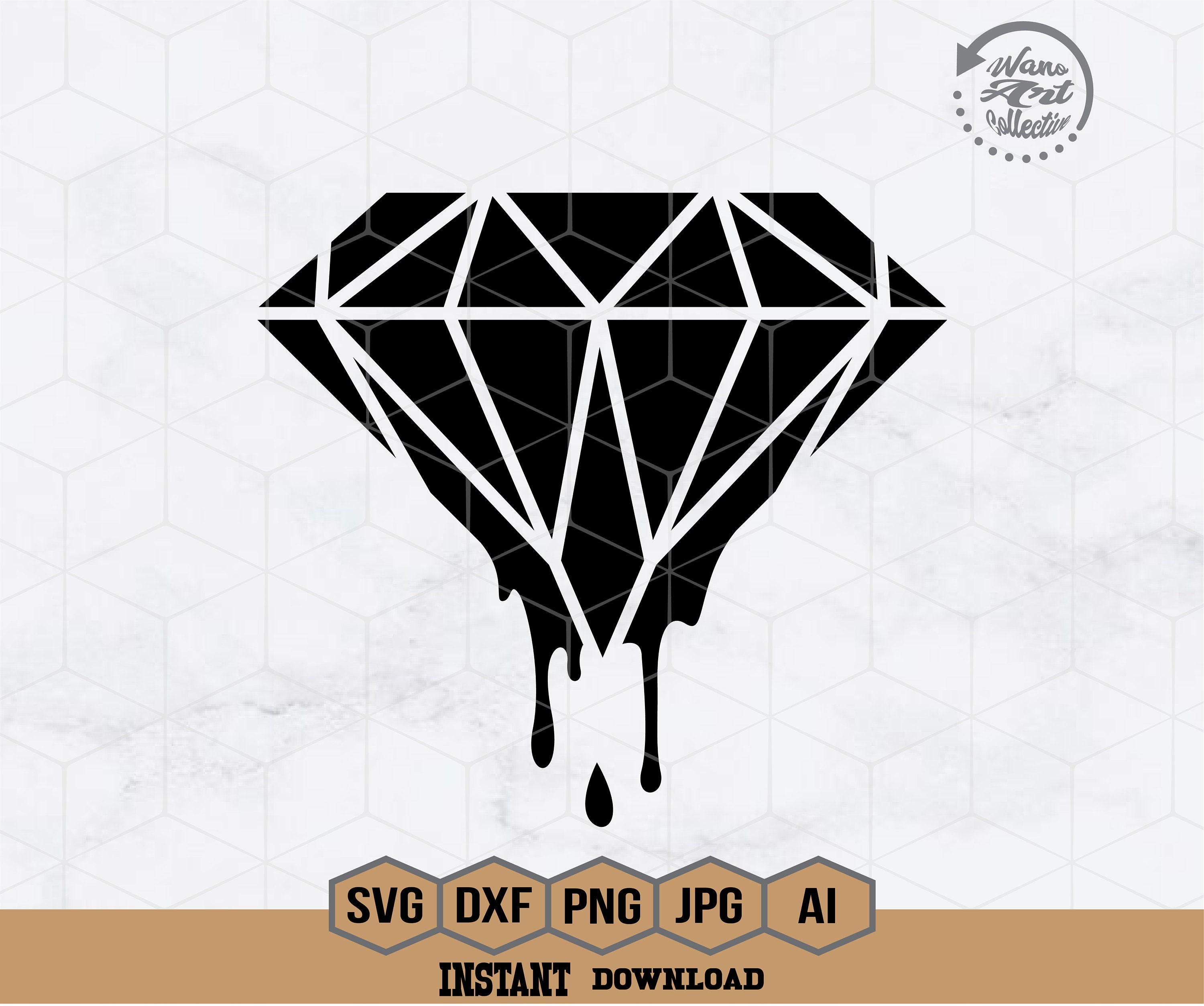 Diamond Dripping Svg Crystal Svg Jewelry Svg Diamond Clipart Melanin ...