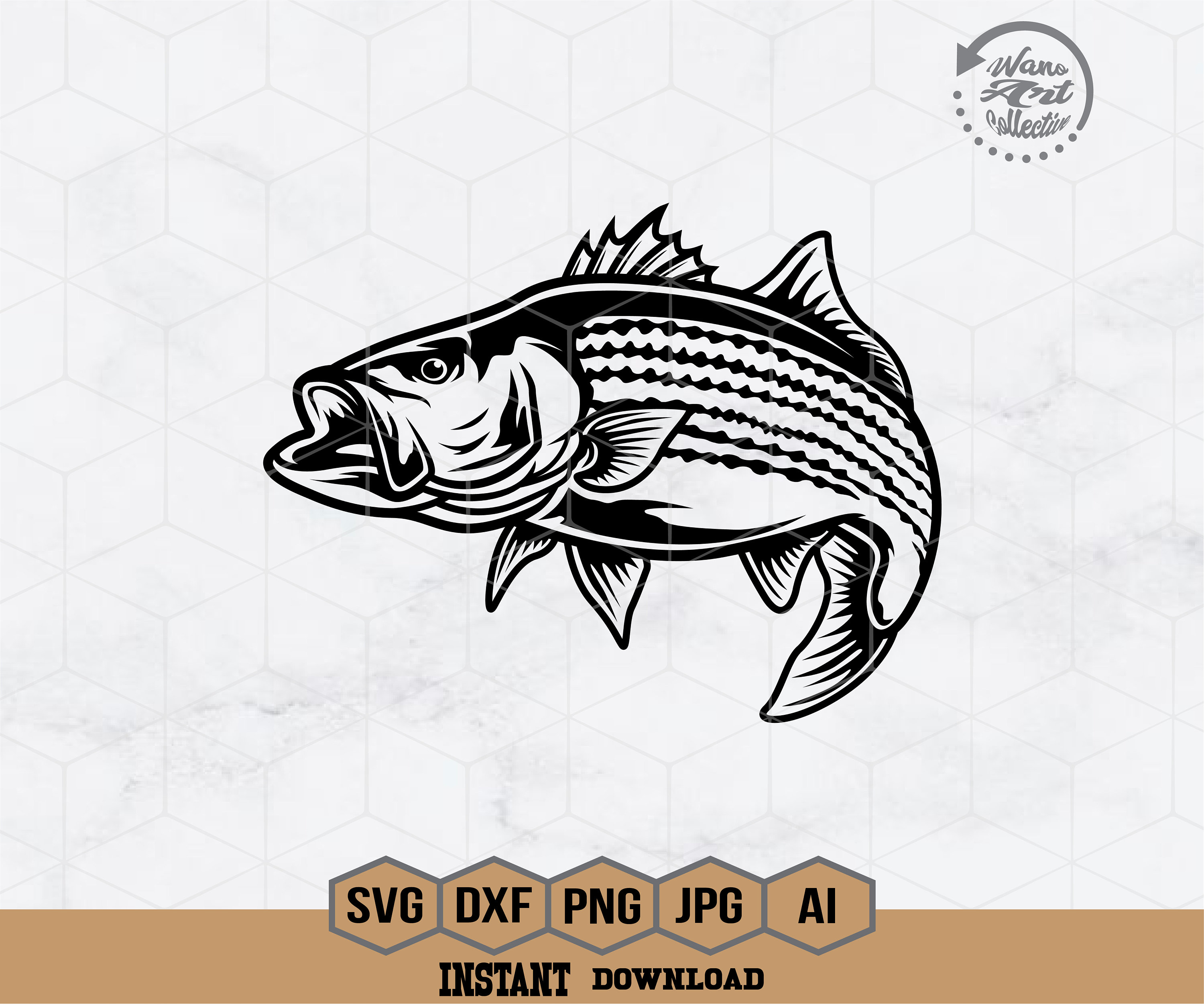 Striped Bass Fishing Svg Fishing Svg Striped Bass Fish Svg Bass Fishing ...