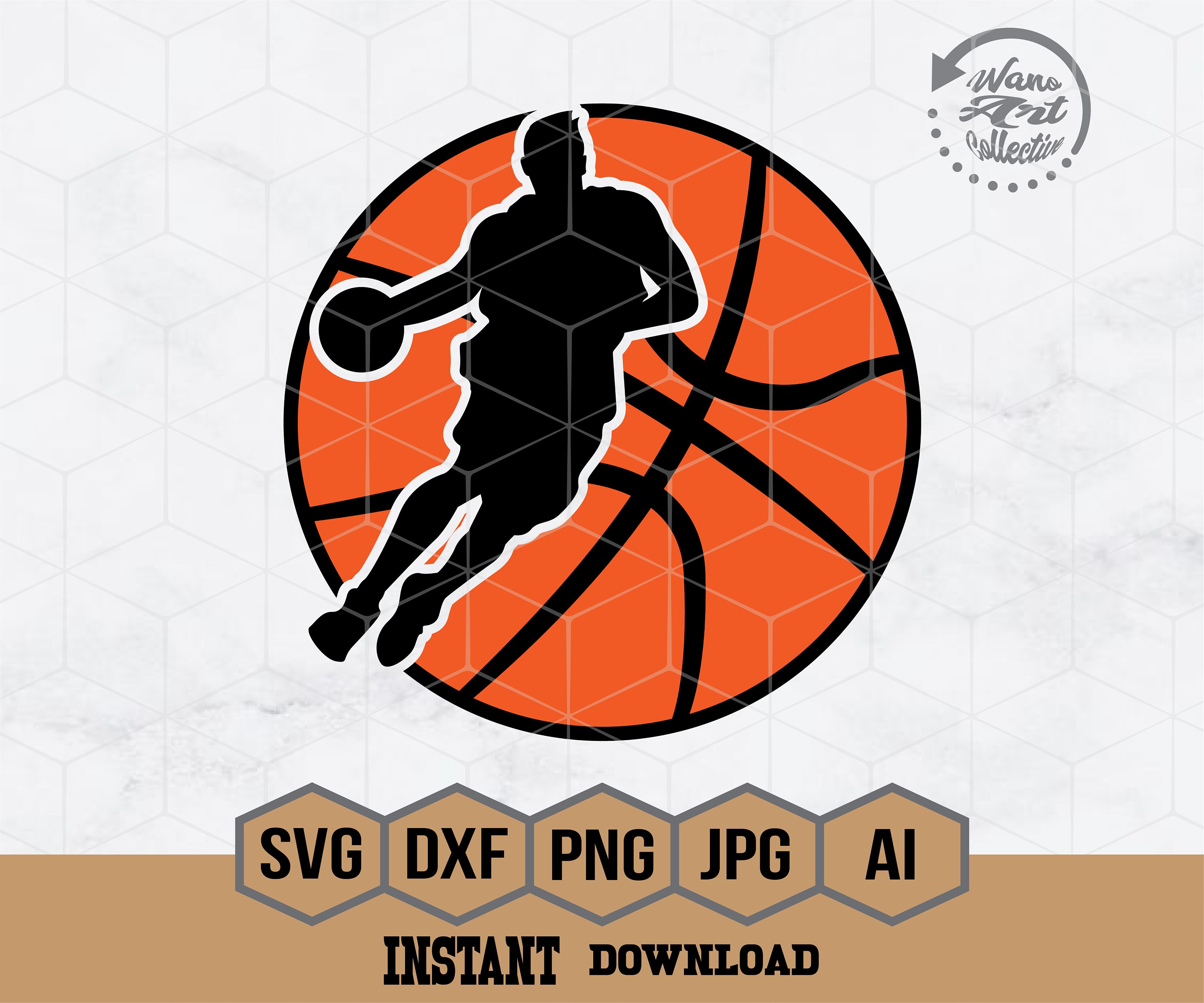 Basketball Player Svg | Basketball Svg | Dribbling the Ball Dxf | Eps ...