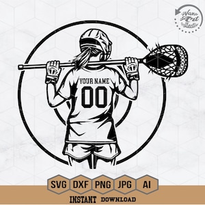 Personalized Name | Lacrosse Girl Svg | Lacrosse Goalie Mom Svg ...