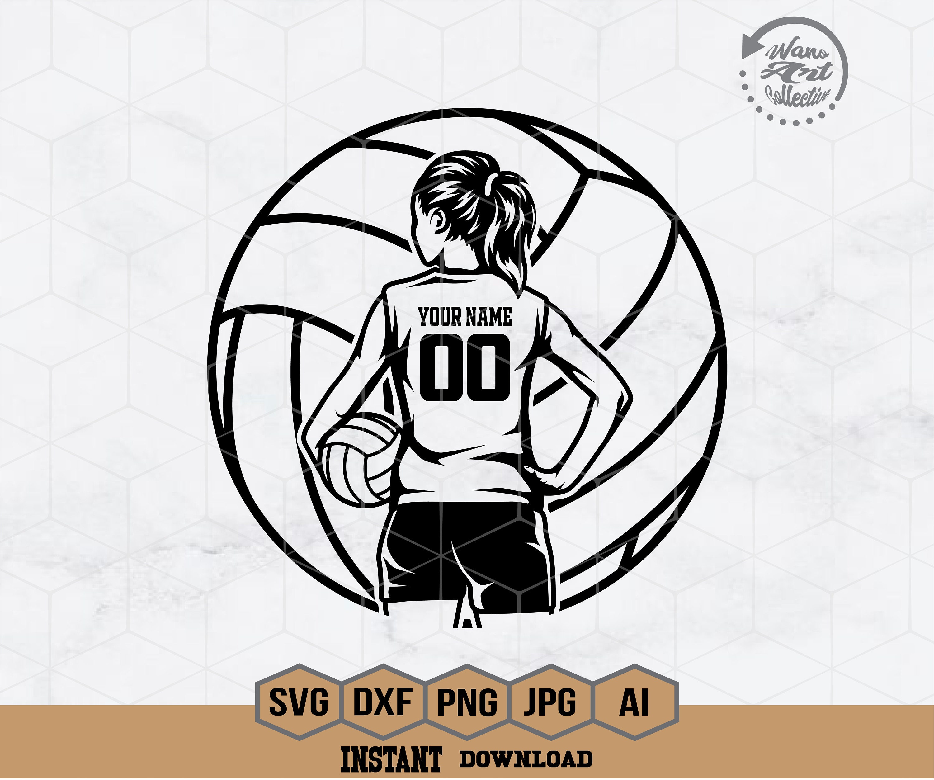 Volleyball Svg Personalized Name Volleyball Girl Player Svg Volleyball ...