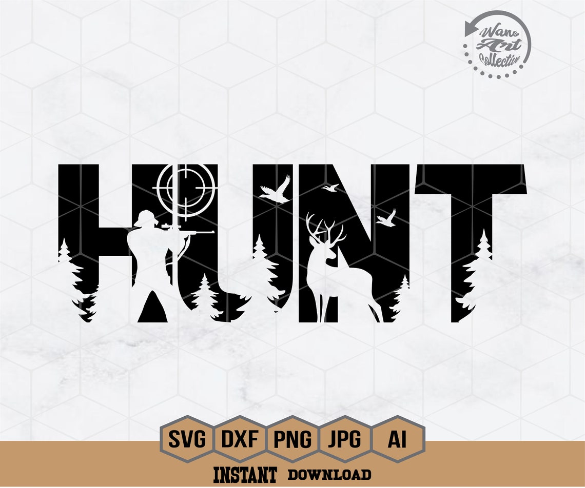 Hunting SVG File Deer Scene Svg Hunter Svg Hunting Dad Svg Outdoor ...