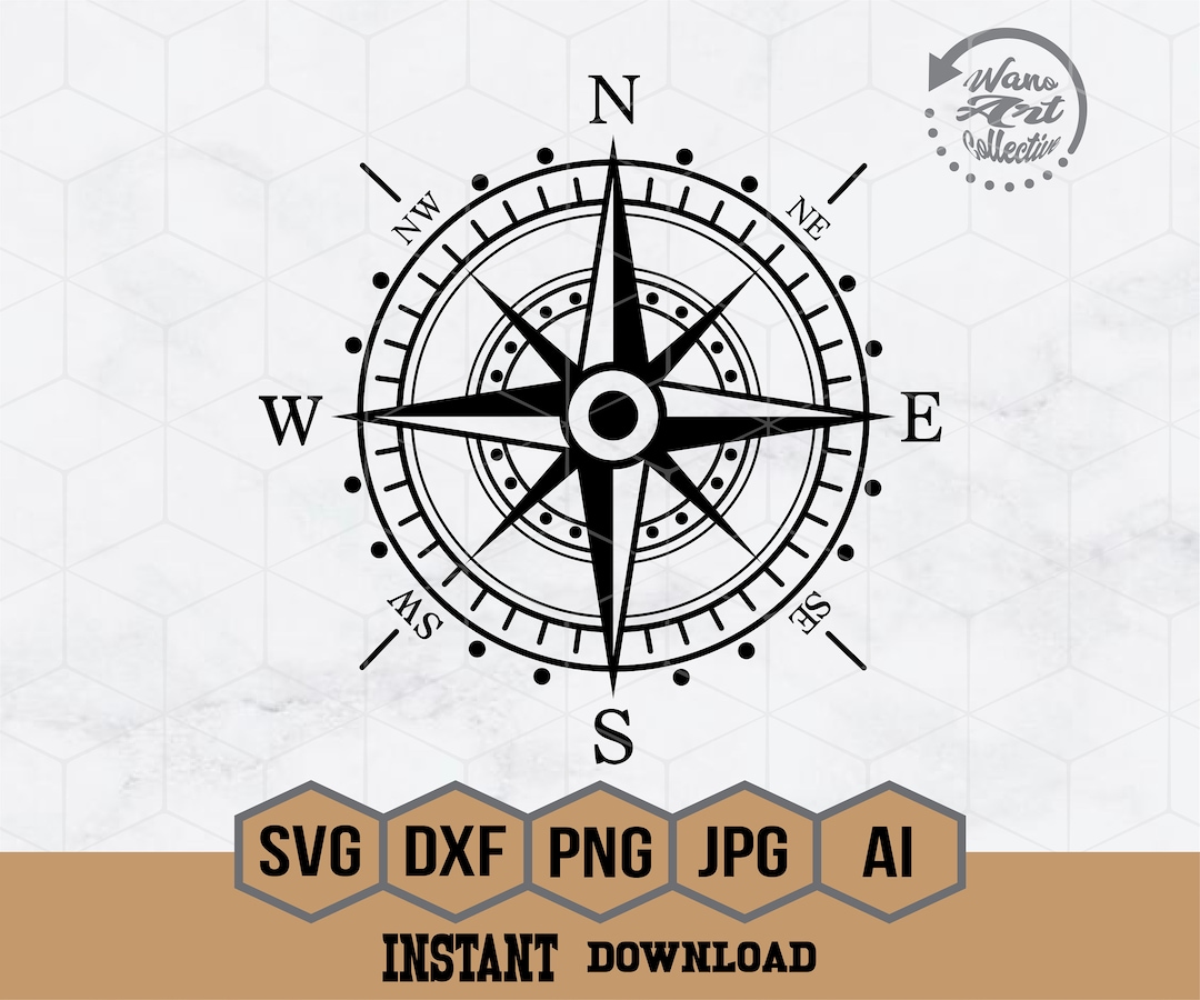 Compass Svg, Compass Png, Glowforge Svg, Navigator Svg, Direction Svg ...