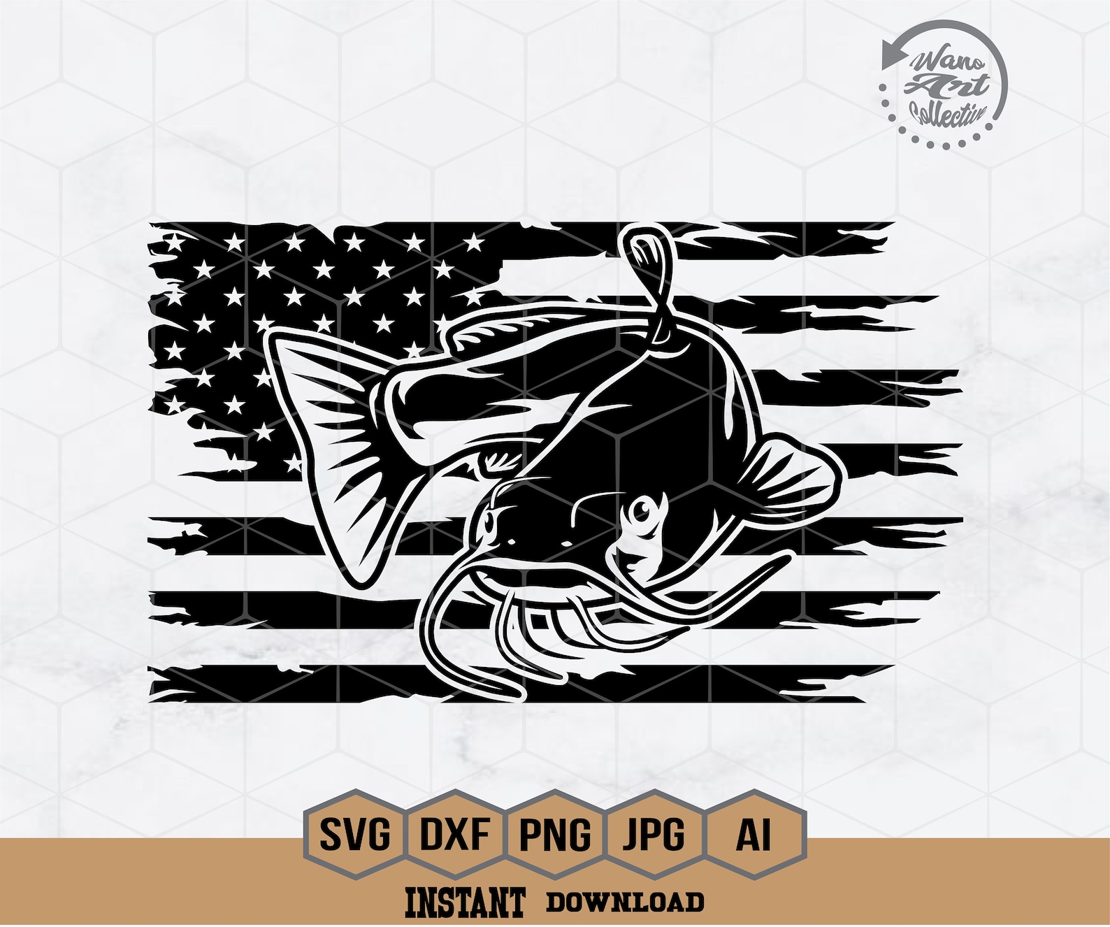 US Catfish Svg | Catfish Fishing Svg | Freshwater Fish Svg | Fishing ...