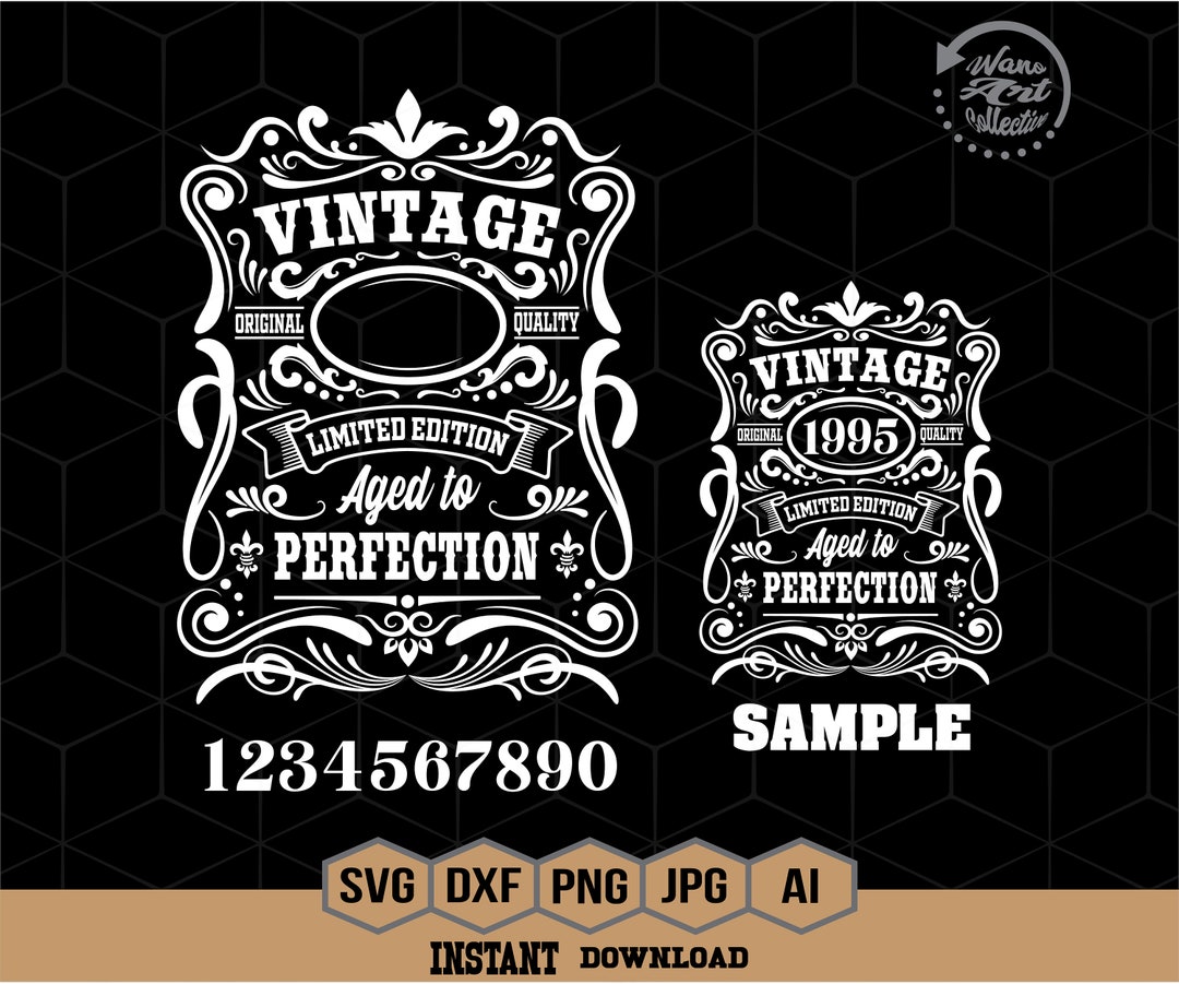 Birthday Vintage Svg | Aged to Perfection Svg | Limited Edition Svg | Birthday Premium Quality T ...
